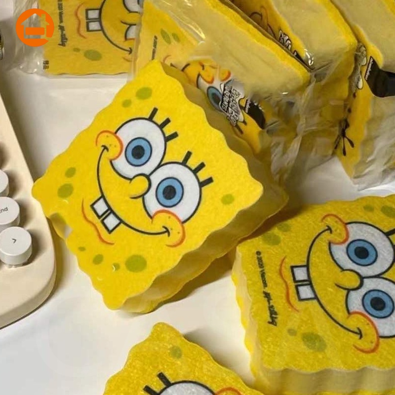 Double-sided Cleaning SpongeBob Dishwashing Sponge Kitchen Strong Water ...