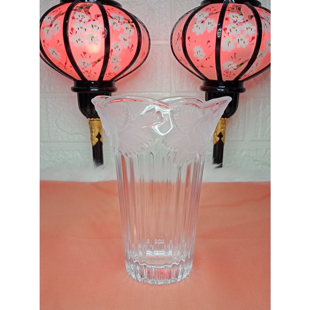 HOYA GLASS EMBOSSED ROSE FLORAL VASE - JAPAN | Shopee Philippines