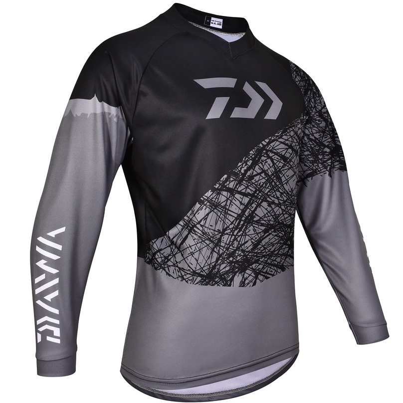 2022 New Motorcycle Jersey shirt Long Sleeve cycling for men Grey Bike ...