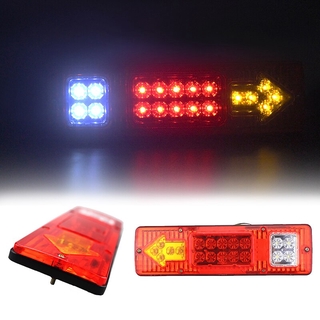 2pc 12V 24V LED Car Truck Lorry Brake Light Stop Turn Rear Tail Trailer ...