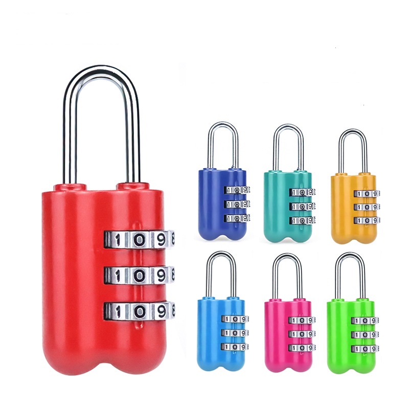 3 Digit Number Combination Padlock Long Shackle Padlock Luggage ...