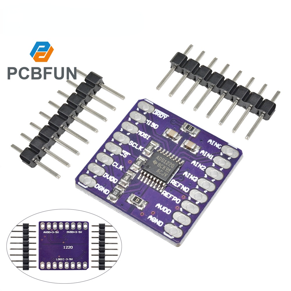 Pcbfun Cjmcu1220 Ads1220 Adc Spi Low Power 24-Bit A D Analog To Digital Converter Module ...