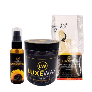 LuxeWax Kit (Organic Sugar Wax) + Sunflower Oil Waxing Complete Set ...