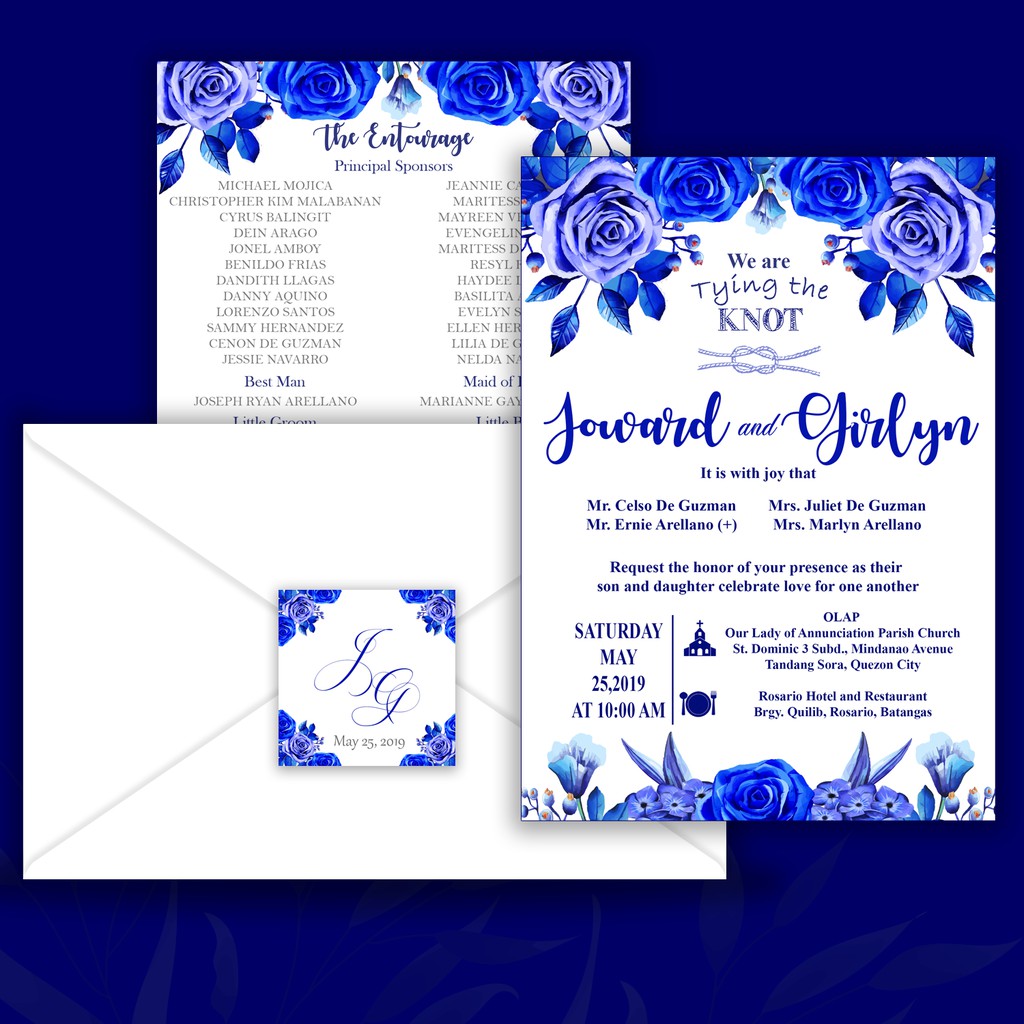 Sample Entourage Filipino Wedding Invitation Wedding Entourage