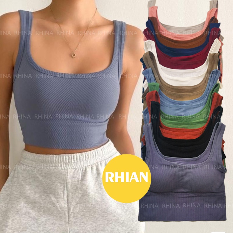 Rhian Sexy Women Sleeveless Sports Bra with Foam push up bralette ...