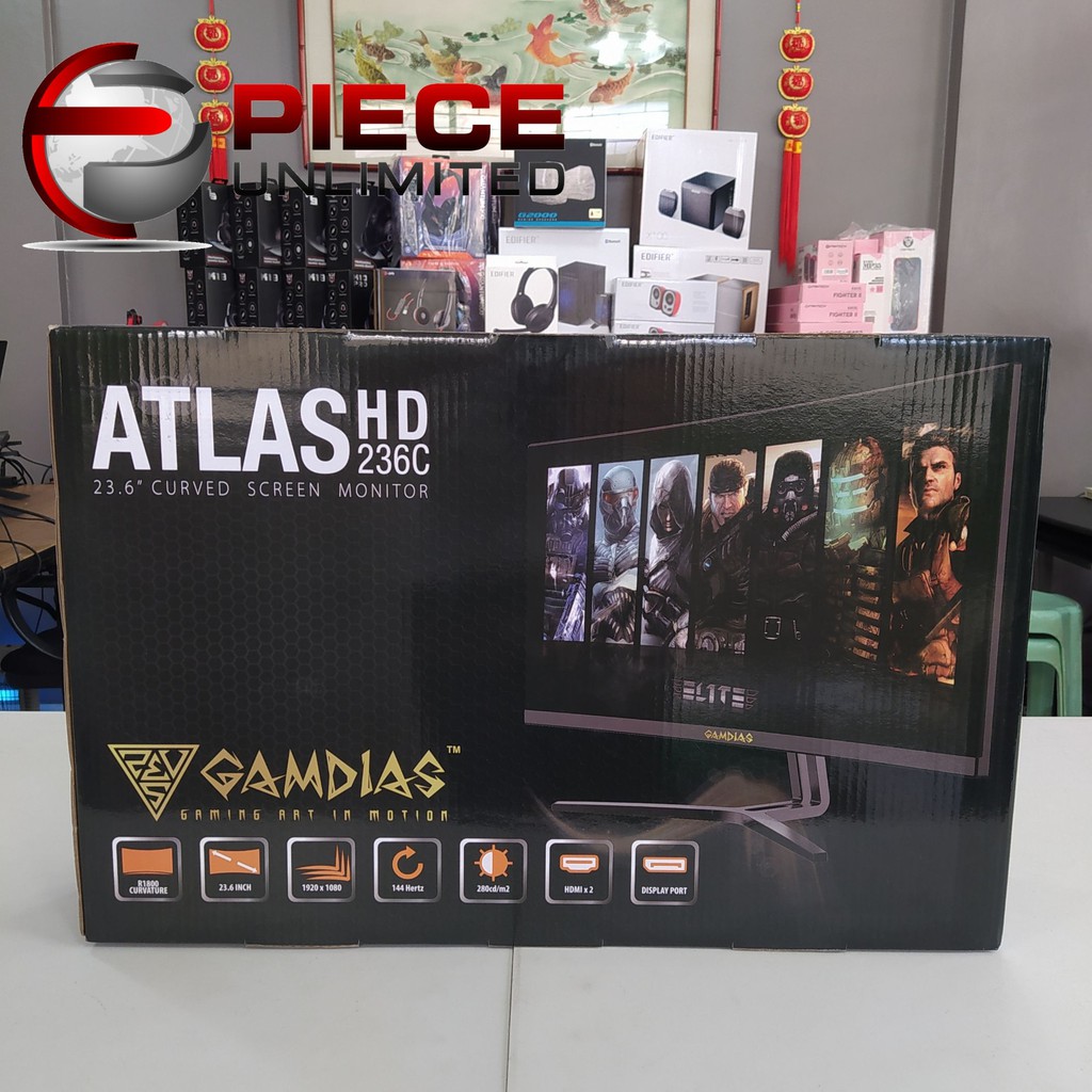 Gamdias Atlas HD 236C (24") Curved Gaming Monitor 144hz Full HD ...