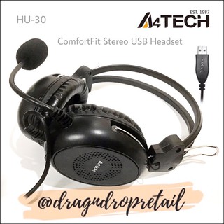 A4TECH HU-30 ComfortFit Stereo USB Headset Headphone with Mic | Shopee ...