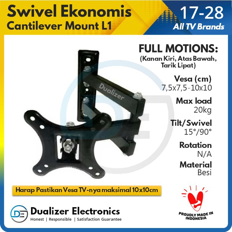 17 20 21 22 24 25 27 28 29 Inch 6 Way Arm Swivel LCD LED TV Monitor ...