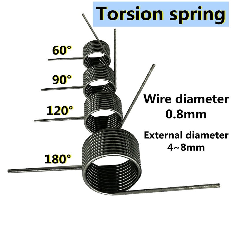 Wire diameter 0.8mm V-shaped spiral torsion spring angle 60 90 120 180 ...