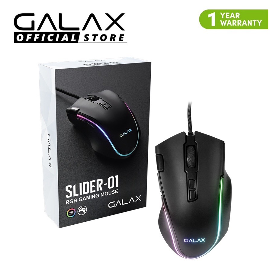 GALAX Slider 01 RGB Gaming Mouse 7200DPI/ RGB/ 8 Programmable Marco ...