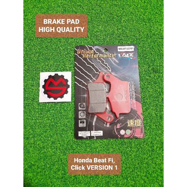 Brake pad Honda Beat Fi, Click Version 1 HIGH QUALITY LAZX | Shopee ...