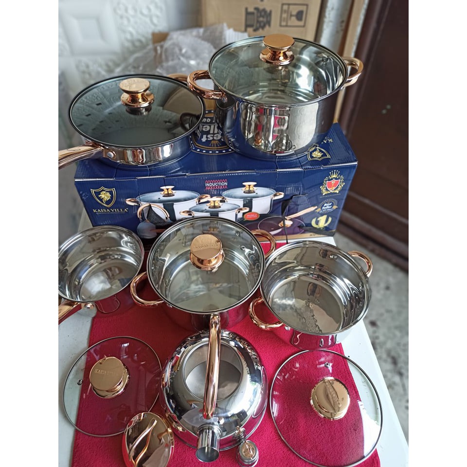 Kaisa Villa 12 Pieces Set Stainless Steel Cookware Set | Shopee Philippines