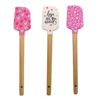 Silicone Spatula with Wooden Handle Cute Design Spatula Love Spatula ...
