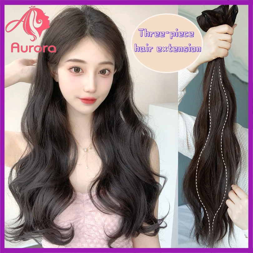 "Aurora" Three-piece Hair Extensions Curly Hair Big Wave Invisible Hair ...