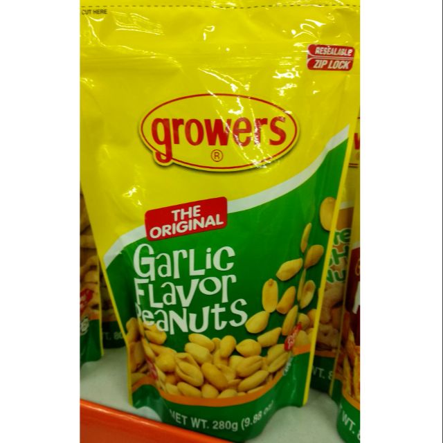 Growers Peanuts Garlic Flavor Big 280 grams Resealable Pack | Shopee ...