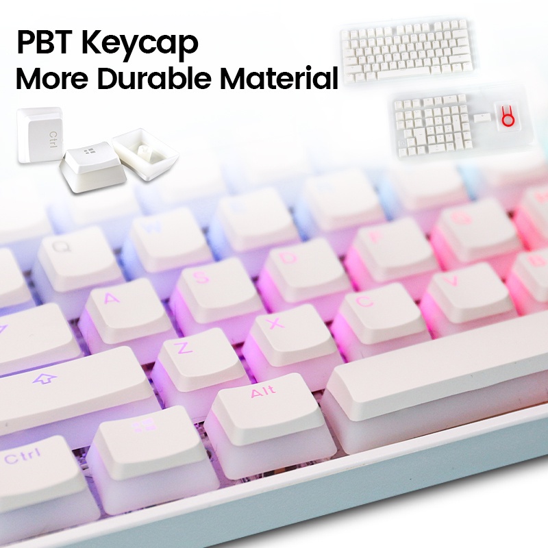 117 keys PBT Pudding Keycaps Transparent Backlit Keycap For RK61 RK71 ...