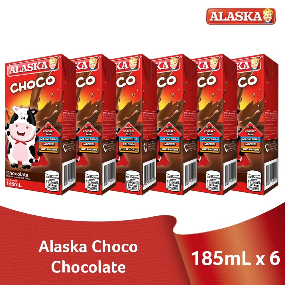 Alaska Choco Milk Drink 185ml, Pack of 6 | Shopee Philippines