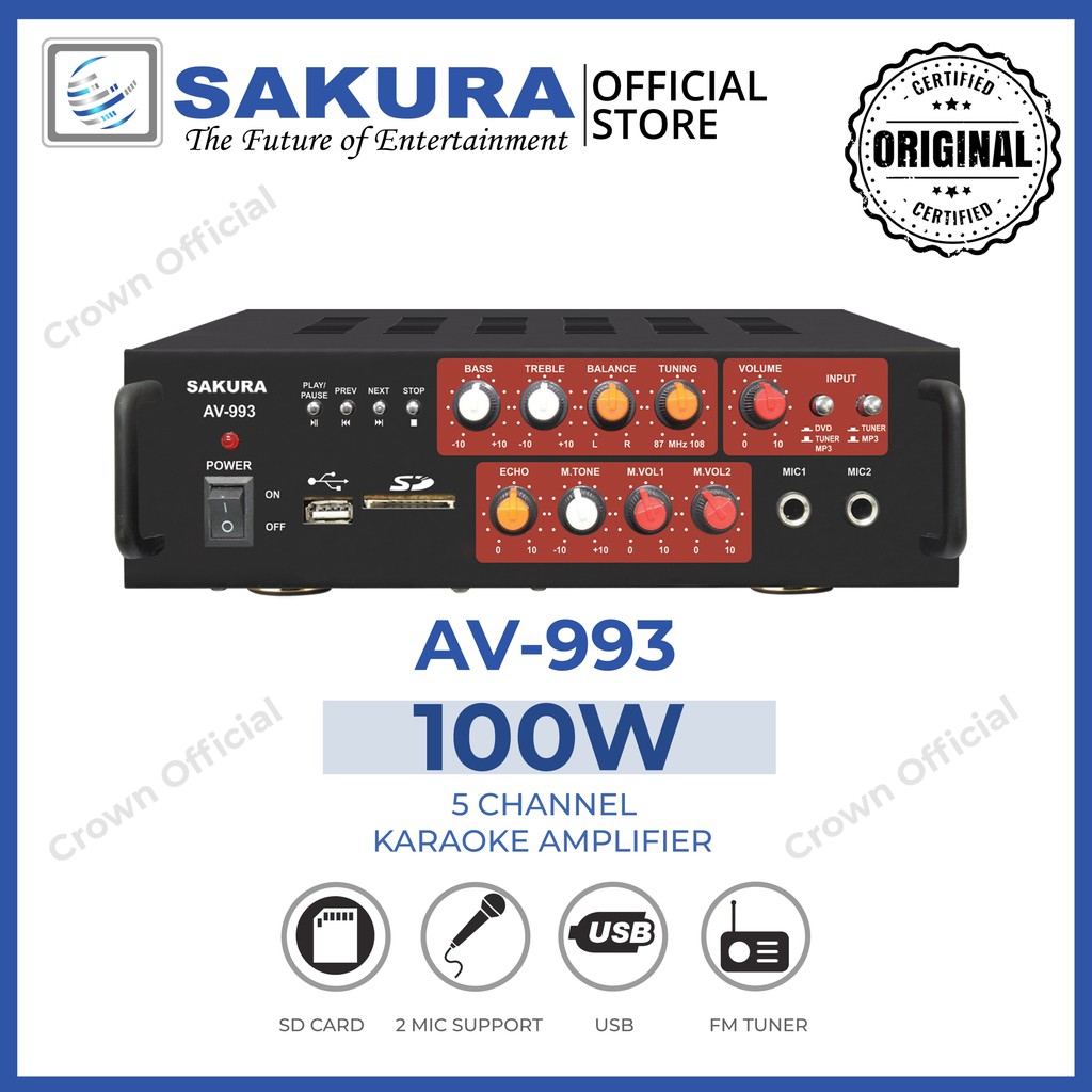 SAKURA AV-993 100 WATTS MIXING AMPLIFIER | Shopee Philippines