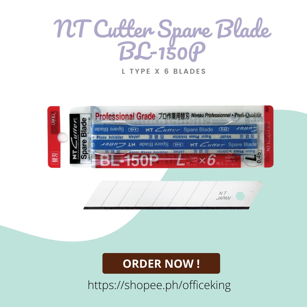 NT Cutter Refill Spare 6 Blades BL150-P 18mm | Shopee Philippines