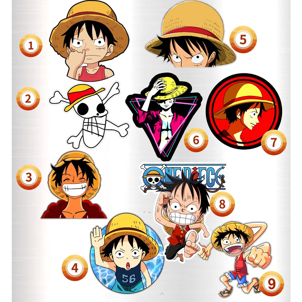 Luffy One Piece Sticker Waterproof Fadeproof Vinyl Sticker | Shopee ...