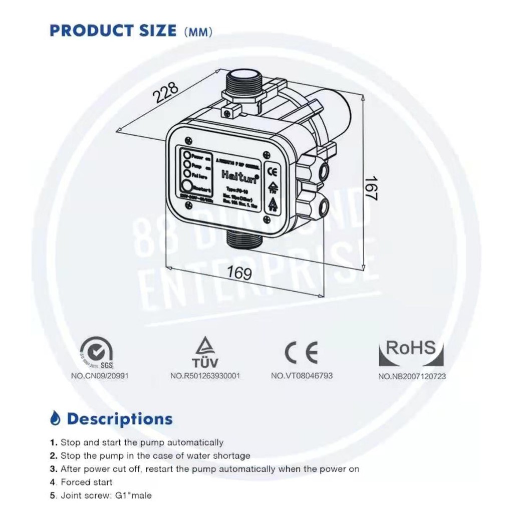 Water Pump Pressure Controller Electronic Automatic Pressure Control ...