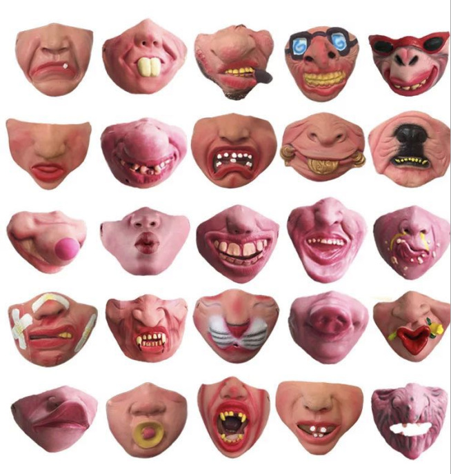 Funny Halloween Party Cosplay Mask Latex Clown Half Face Mask ...