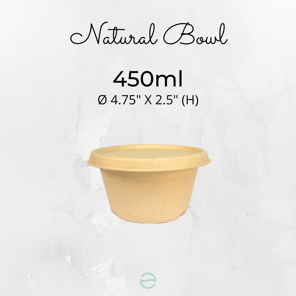 Sugarcane Bagasse Bowls with Lid - 450ml, 1000ml (50pcs) | Shopee ...