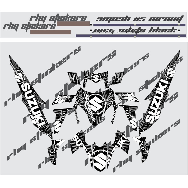 Decals, Sticker, Motorcycle Decals for Suzuki Smash 115,003, circuit ...