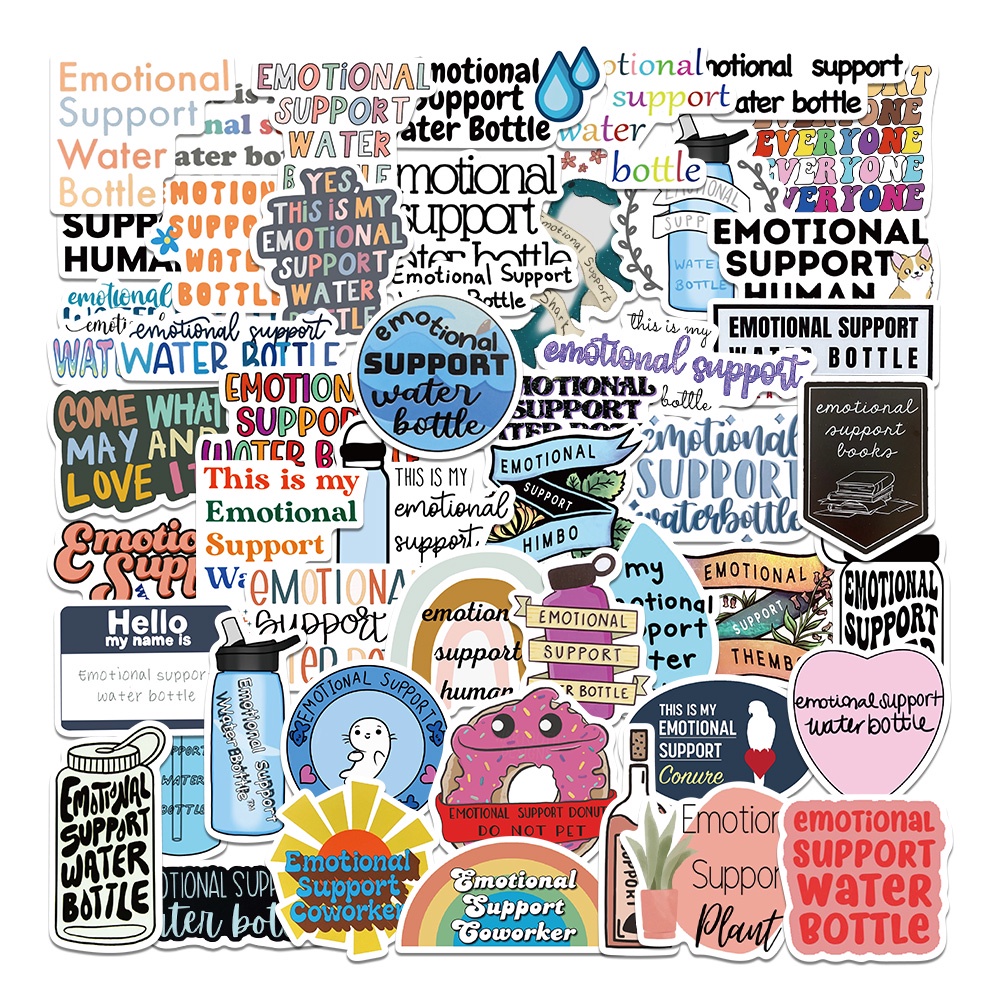 50PCS Emotional Support Motivational Phrases Sticker DIY Water Bottle ...