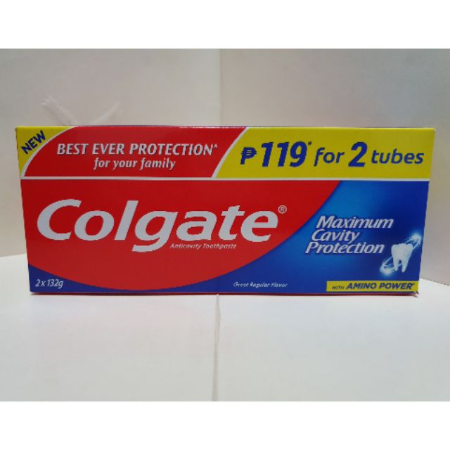 Colgate Great Regular Flavor Toothpaste 2 x 132g Twin Pack | Shopee ...