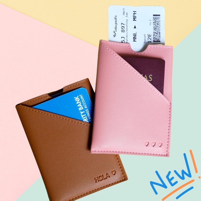 Leather Passbook / Passport Cover with 2 pockets - with FREE name ...