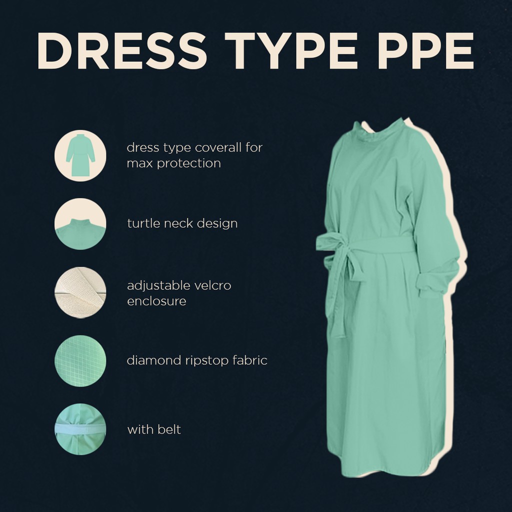 Reusable PPE Gown Type With Wide Belt | Shopee Philippines
