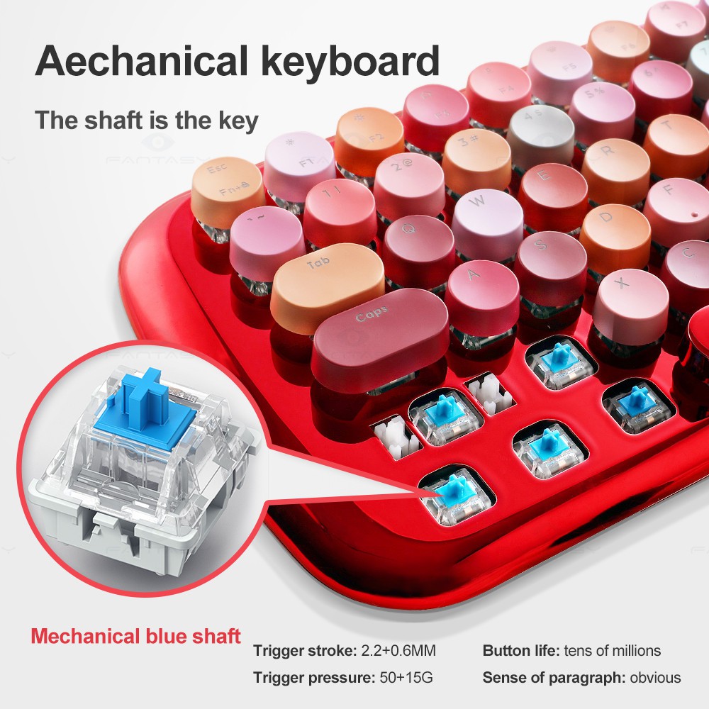 MOFII LUSC ROMI Upgraded Bluetooth Rechargeable Mechanical Keyboard ...