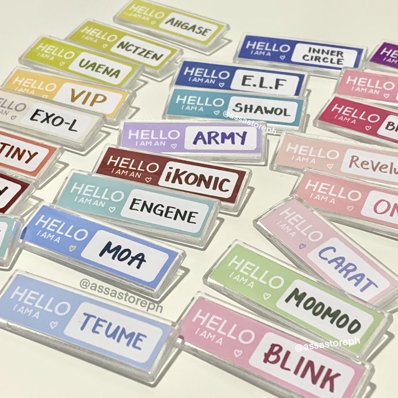 KPOP Fandom Name Plate [Hello I am] B-Grade | Assastoreph | Shopee ...
