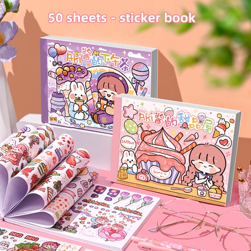 Handbook Sticker Book 50sheets Cartoon DIY Stickers | Shopee Philippines