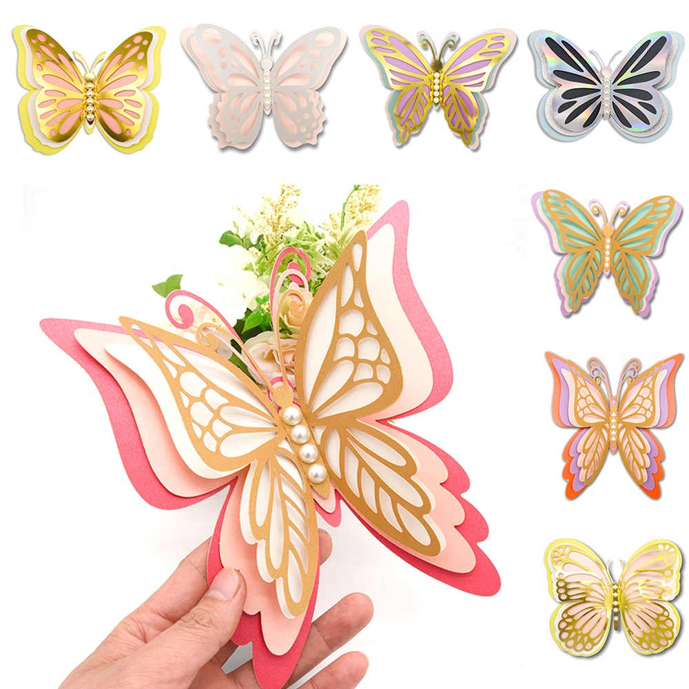 Large Size 3D Butterfly Removable Mural Stickers Simulation Butterflies ...