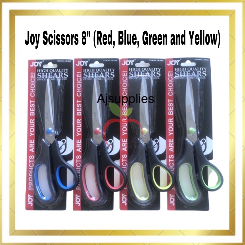 Joy Scissors 8" (Red, Blue, Green and Yellow) | Shopee Philippines