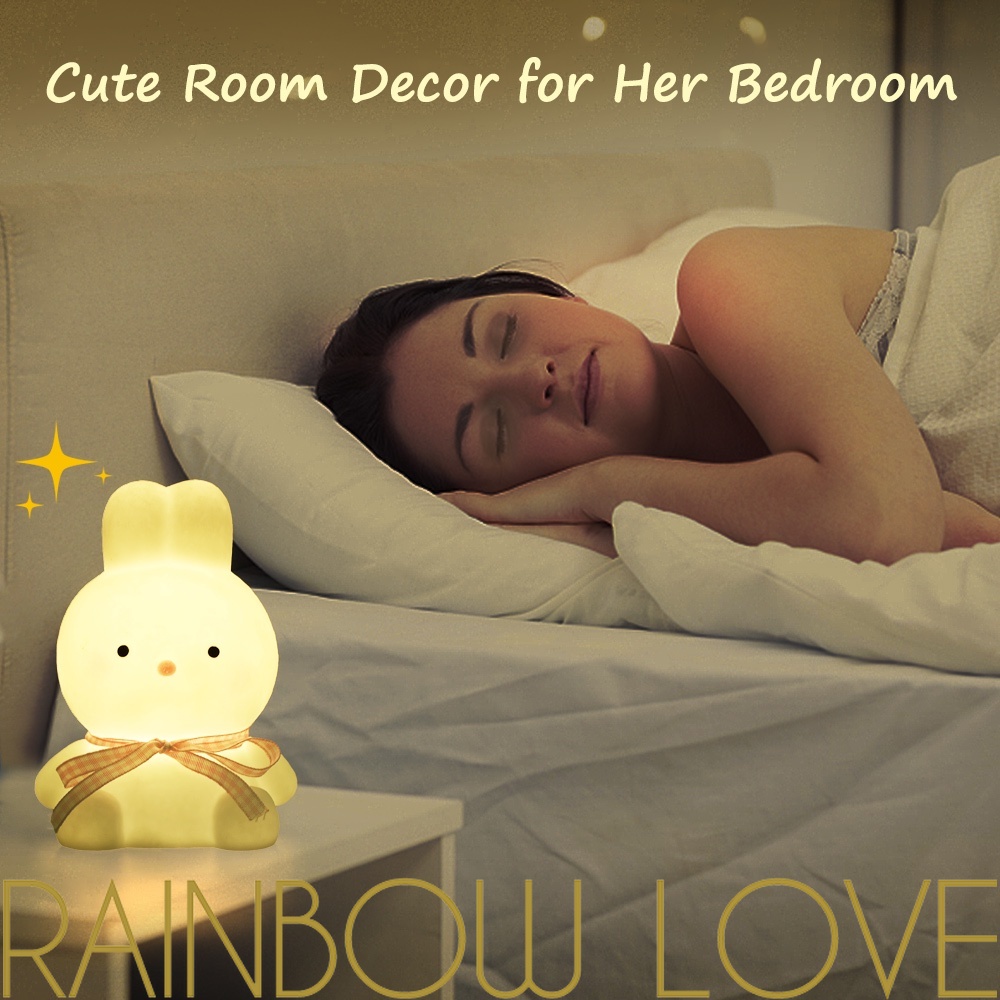 Cute Led Night Light / Girl Heart Creative Cartoon Rabbit Ornament ...