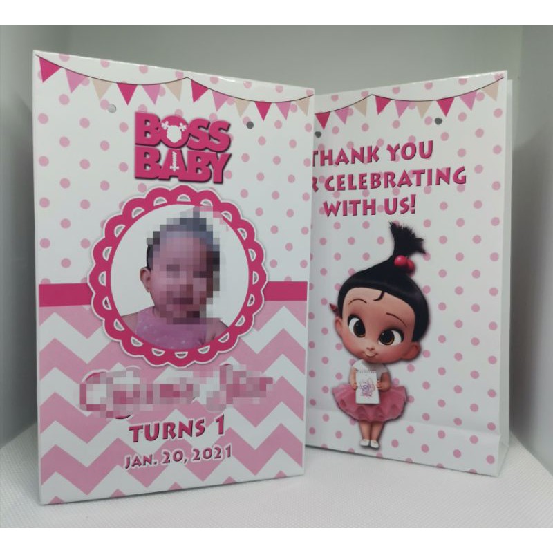 Boss baby pink theme lootbags | Shopee Philippines
