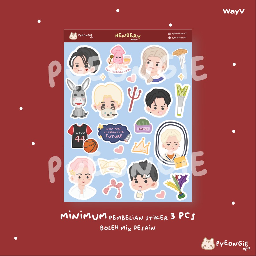 Sticker WaiV Personal Members (Kiss Cut) Kun Lucas Xiaojun Yangyang ...