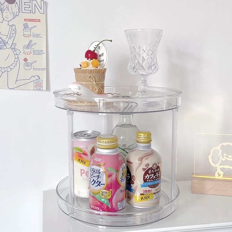 Cosmetic storage rack holder desk organizer desktop finishing rotating ...