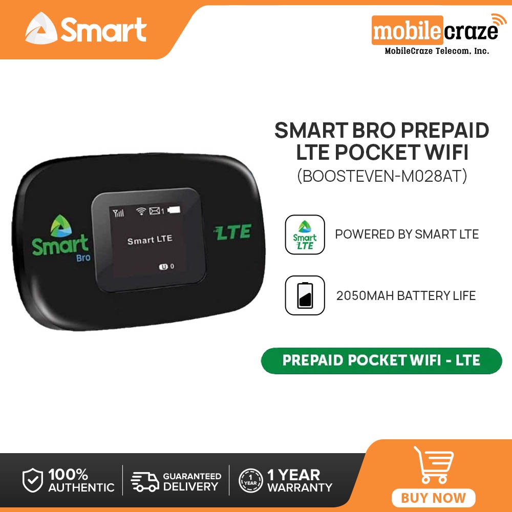 Smart Bro Prepaid LTE Pocket WiFi (Boosteven-M028AT) | Shopee Philippines