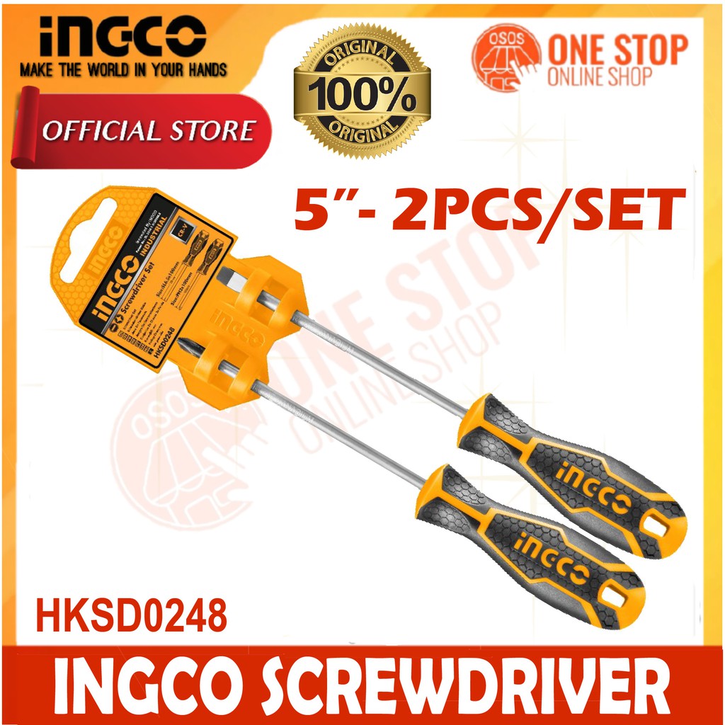 INGCO 5" Screwdriver 2PCS/SET HKSD0248 | Shopee Philippines