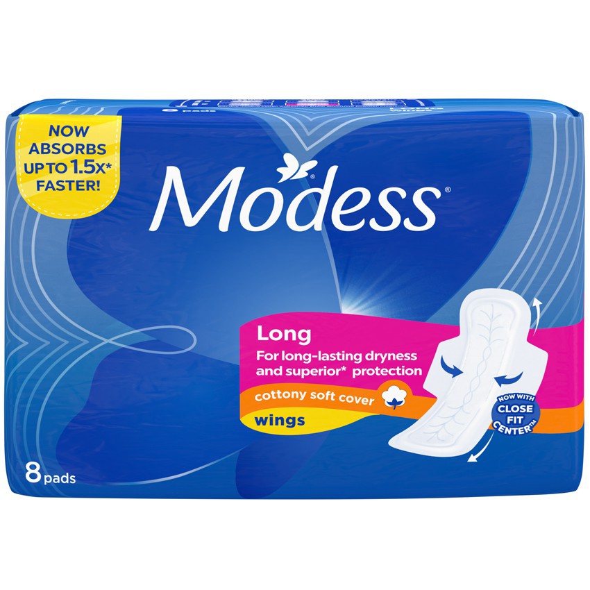 Modess Long Maxi with Wings Sanitary Napkins 8's | Shopee Philippines