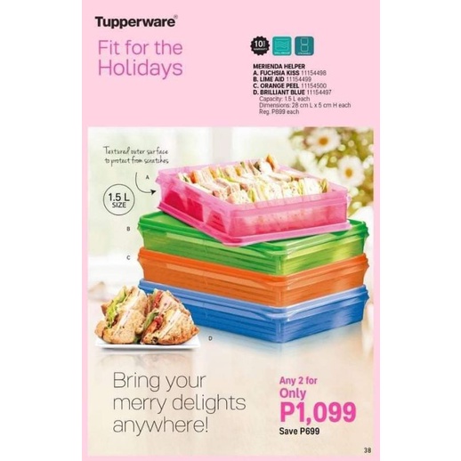 Tupperware Merienda Helper/ Graham Keeper 1.5L | Shopee Philippines