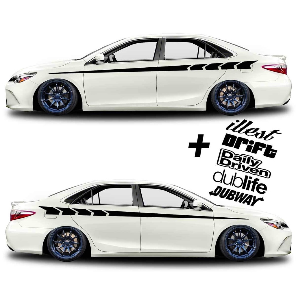 1Set SG MOTIV Vinyl body Side Graphics Tribal Flag stripes car truck ...