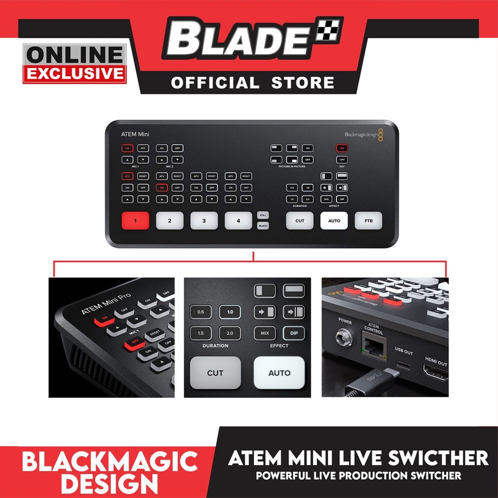 Blackmagic Design Atem Mini HDMI Live Switcher Stream Live Broadcast ...