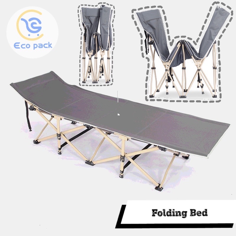 Folding bed heavy duty portable bed (No pocket) free bag | Shopee ...