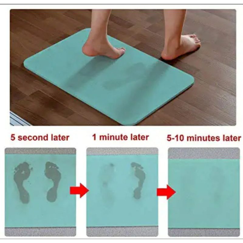 Natural Diatomite Foot Mat, Absorbment mat, Quick drying Anti Slip mat ...