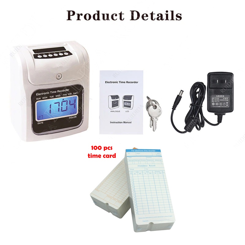Digital Time Recorder Attendance Machine Time Card for Recorder Office ...